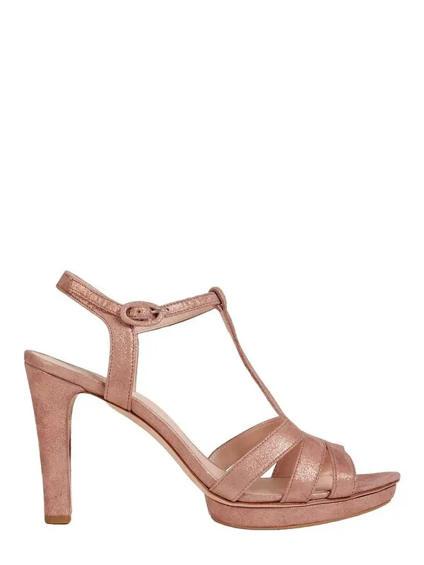 Repetto Bikini Metallic Suede Platform Sandals - Antique Rose