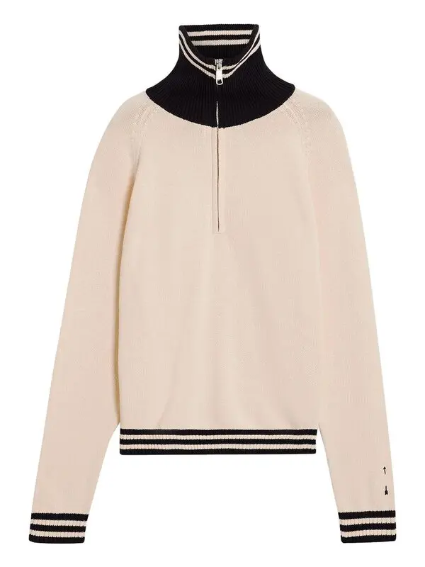 The Upside Paige Striped Half-zip Sweater - Cream