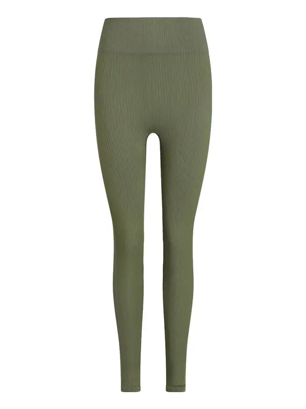 The Upside Ribbed Jersey Leggings - Leaf Green