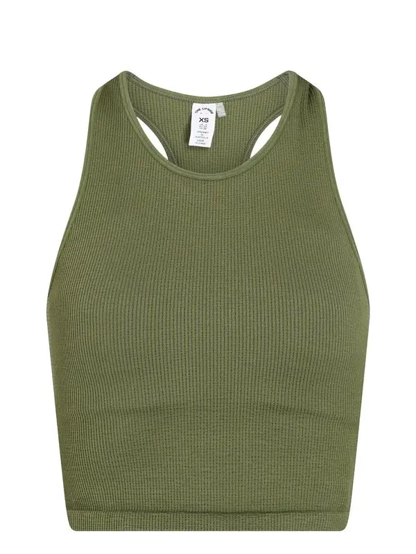 The Upside Bianca Ribbed Jersey Sports Bra - Leaf Green