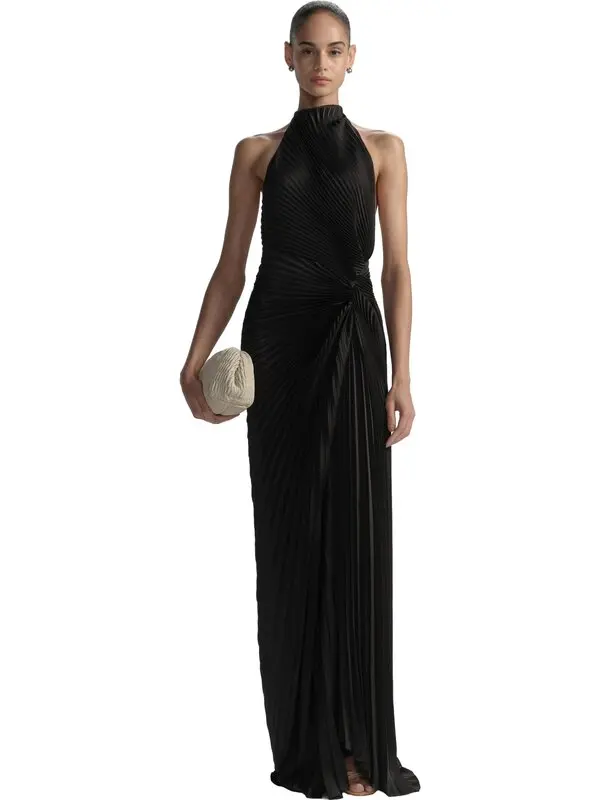 A.L.C. Romy Pleated Gown - Black