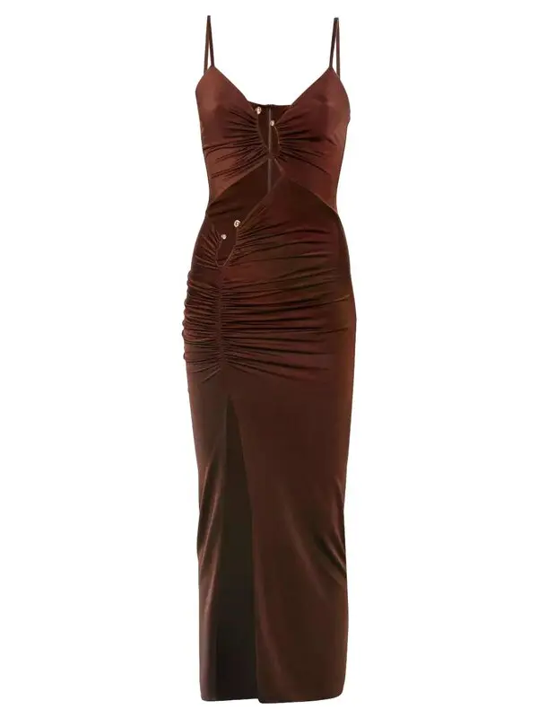 NISSA Cut-out Midi Dress - Brown