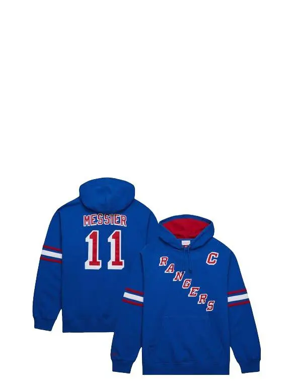 Mitchell & Ness Mark Messier New York Rangers Name & Number Premium Pullover Hoodie - Blue