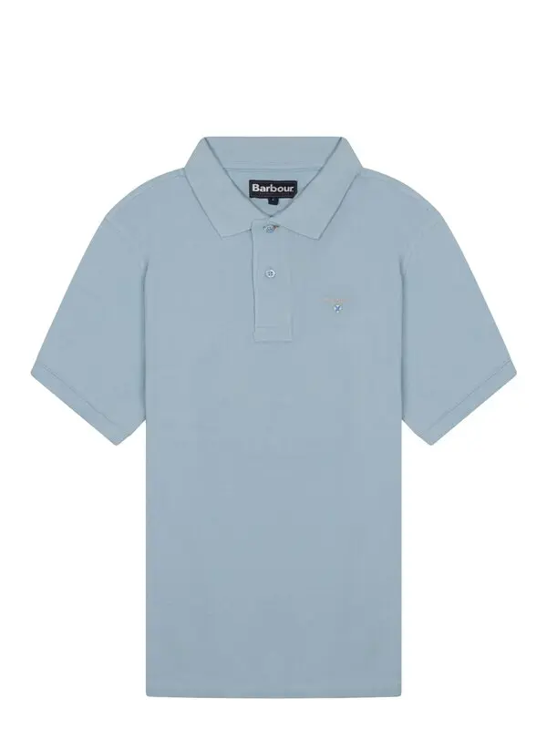 Barbour Polo With Logo - Baby Blue