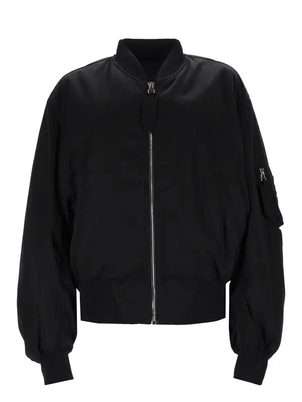 Attico Bomber Jacket With Pocket - Black