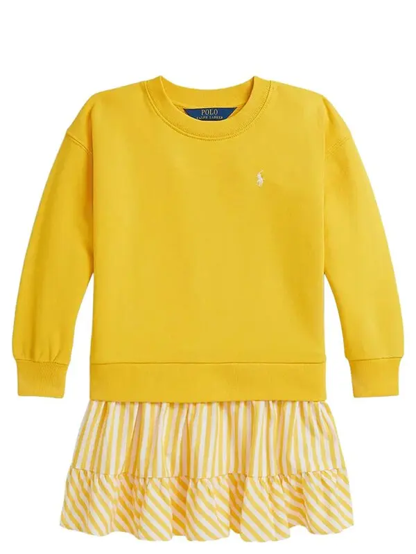Polo Ralph Lauren Striped Dress With Logo - Yellow