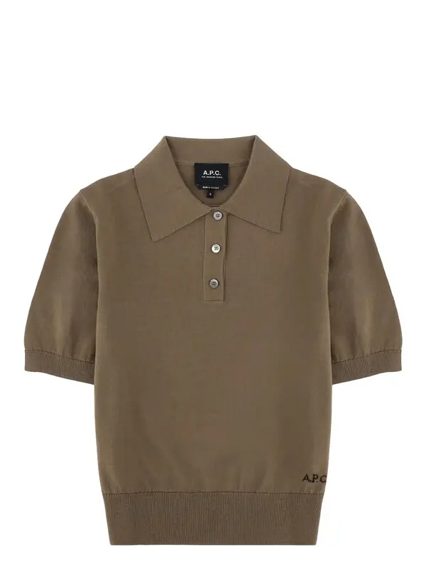 A.p.c. Polo With Logo - Brown