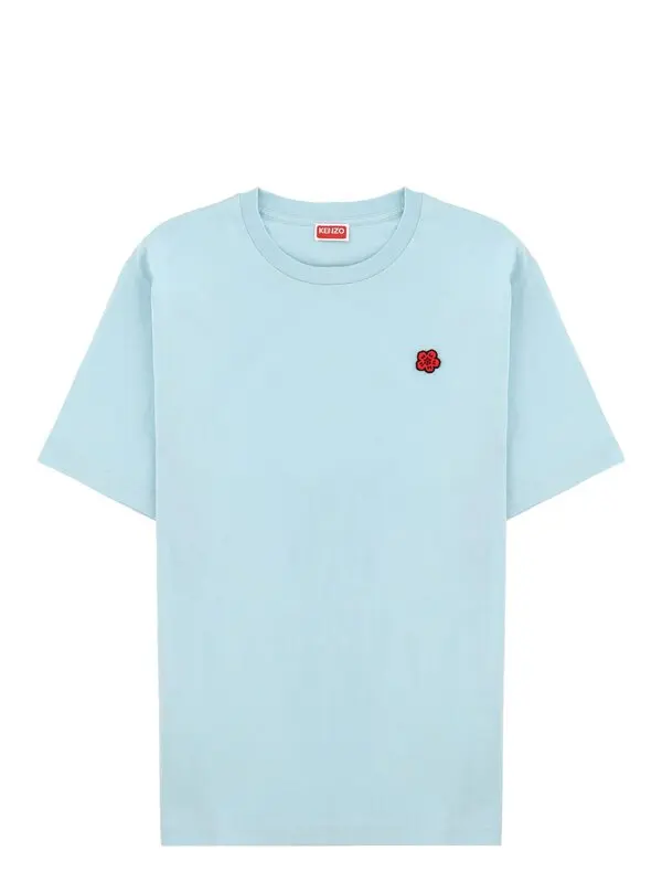 Kenzo T-shirt With "boke Flower" Embroidery - Azure
