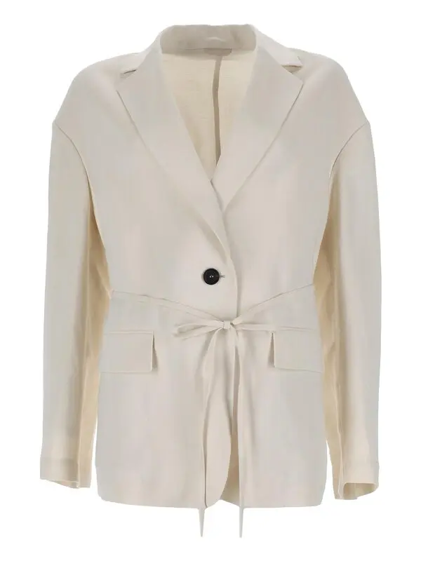Brunello Cucinelli Belted Jacket - Ivory
