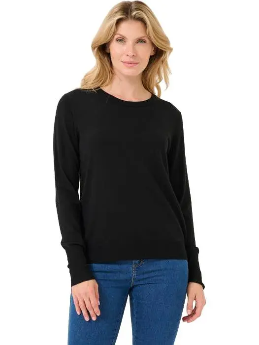 KAFFE Kalizza Round Neck Pullover - Black Deep