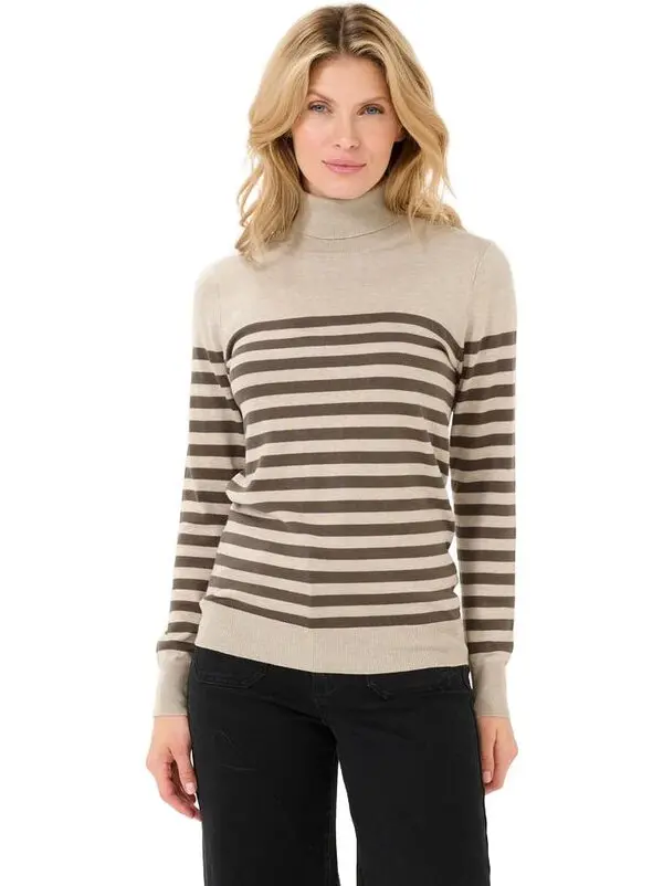 KAFFE Kalizza Roll Neck Pullover - Feather Gray/brown