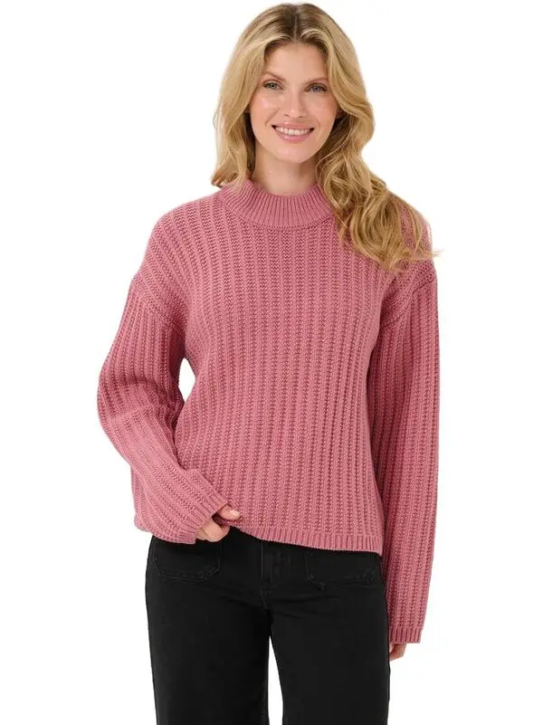 KAFFE Kabess Crew Neck Long Sleeve Pullover - Mesa Rose