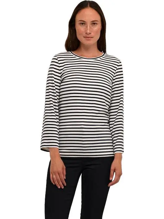 KAFFE Liddy Jersey Blouse - Chalk/black Stripe