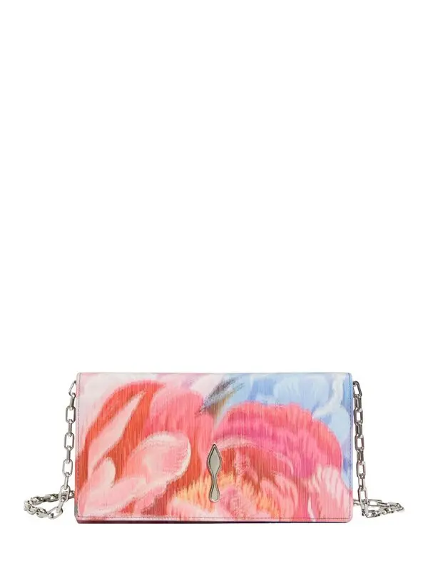 CHRISTIAN LOUBOUTIN Bettina Floral Tissu Chiné Clutch - Pink Multi/silver