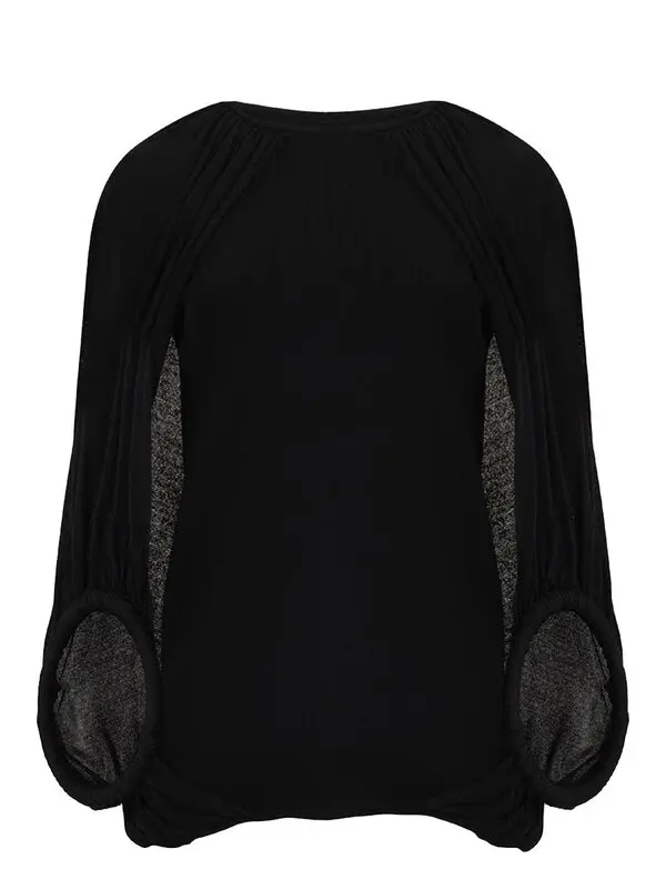 LEEM Double-hoop Knit Top - Black