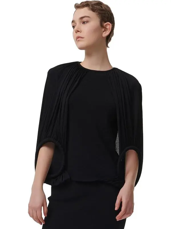 LEEM Double-hoop Knit Top - Black