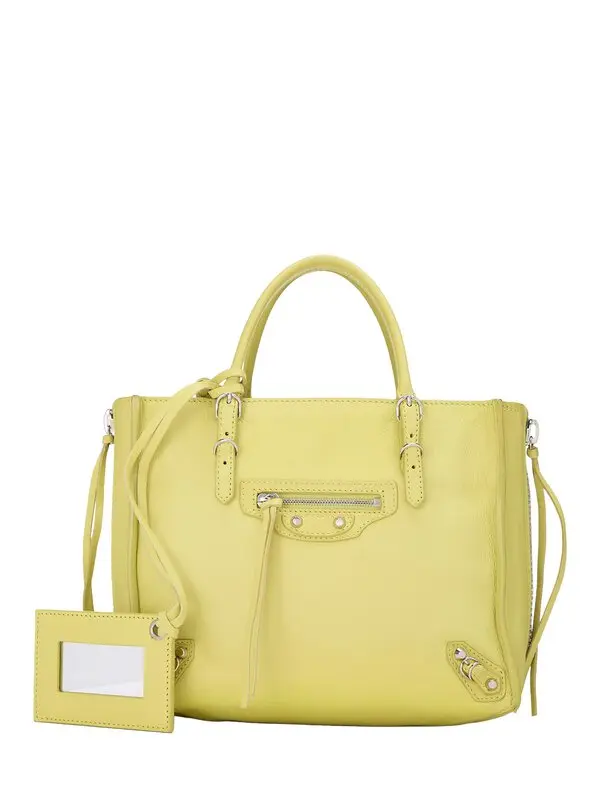 Balenciaga Calfskin Papier A4 Zip Around Tote - Yellow