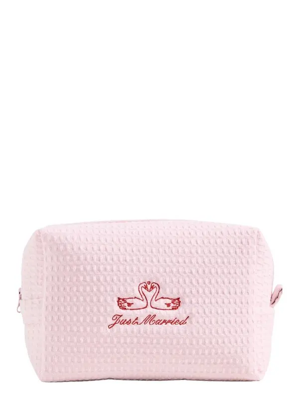 ABBODE Just Married Waffle Pouch - Peony