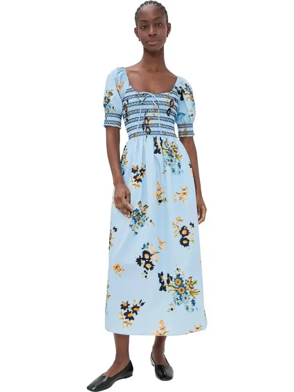 Hill House Home The Madeline Nap Dress - English Daisy/blue