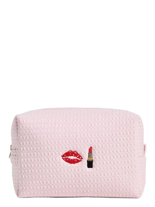 ABBODE Kiss Kiss Waffle Pouch - Peony