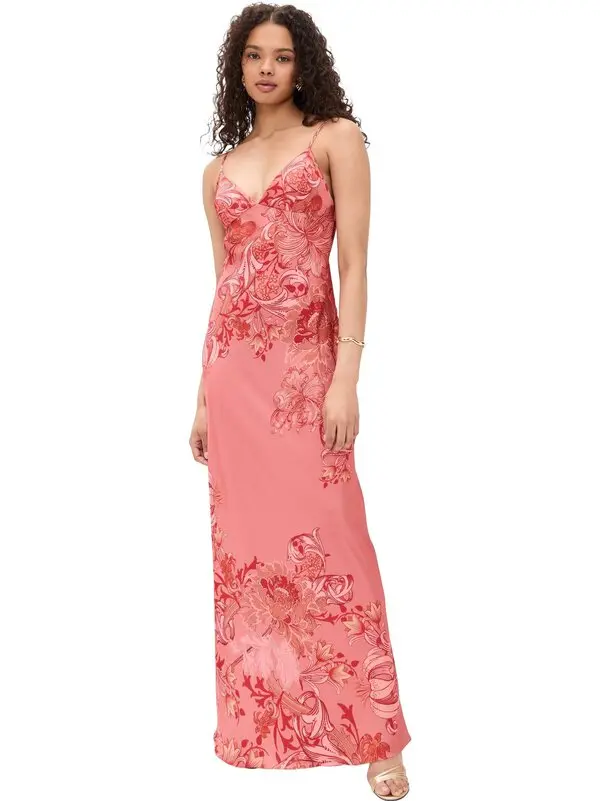 Hemant & Nandita Paisley Print Maxi Dress - Coral