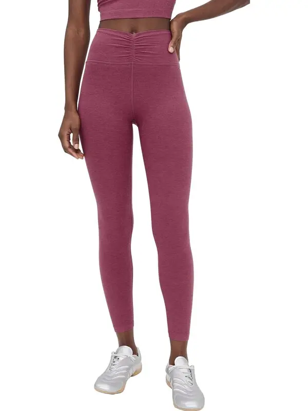 Beyond Yoga Spacedye Centered Midi Leggings - Smooth Mauve Heather