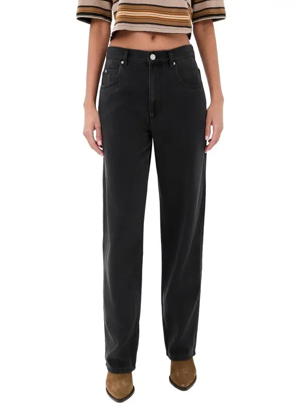 Isabel Marant Jenny Straight Leg Pants - Faded Black