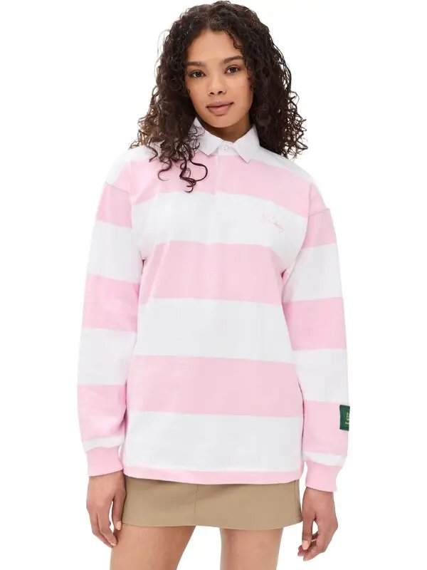 DANZY Signature Rugby Tee - Pink/white