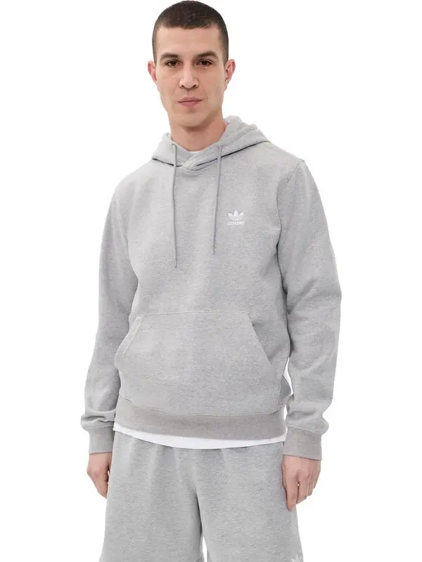 Adidas Trefoil Essentials Hoodie - Medium Grey Heather/white