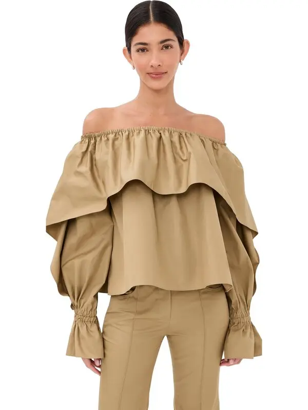 Françoise Sadie Off-shoulder Blouse - Beige