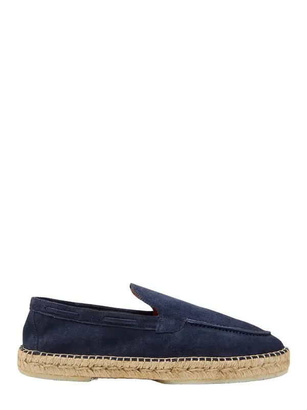 AURELIEN Suede Espadrille Loafers - Navy