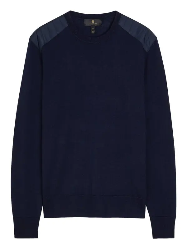 Belstaff Kerrigan Panelled Wool-blend Jumper - Navy