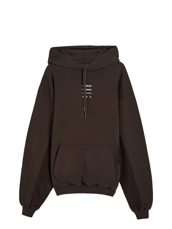 REPRESENT 247 Uprising Hooded Cotton Sweatshirt - Brown