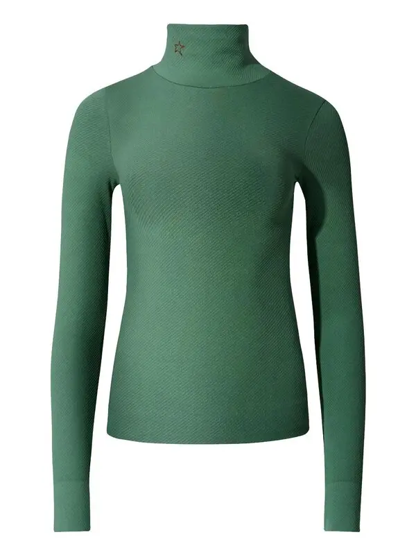 Perfect Moment Logo-embroidered High-neck Thermal Top - Green