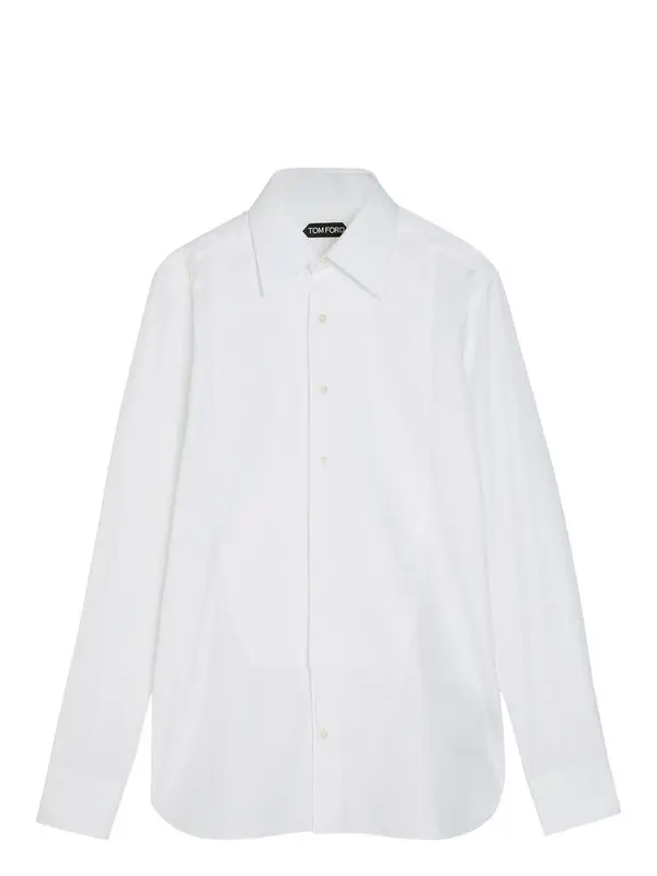 TOM FORD Piqué Cotton-poplin Shirt - White