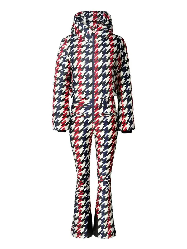 Perfect Moment Polar Houndstooth Flared-leg Ski Suit - Multicoloured 1