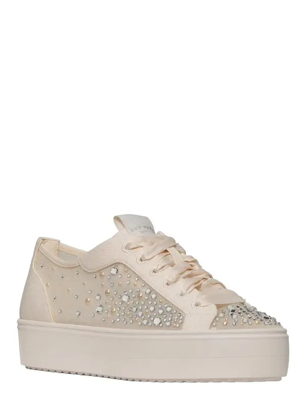 Kate Spade New York Sam Crystal Embellished Platform Sneaker - Cream