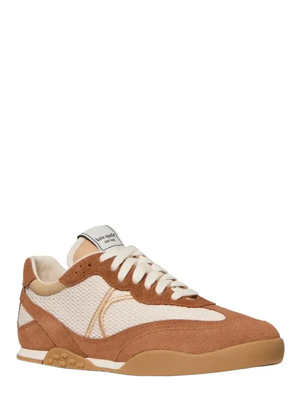 Kate Spade New York Lace-up Sneaker - Cream/saddle Multi