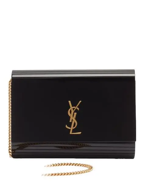 Saint Laurent Mini Vicky Plexiglas Minaudiere - Noir