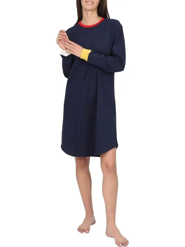 Sleepy Jones Twyla T-shirt Dress - Navy Colorblock