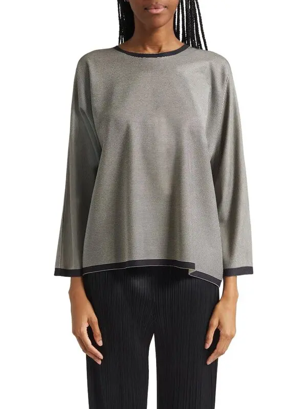 Issey Miyake A-poc Stripe Pleated Top - Black
