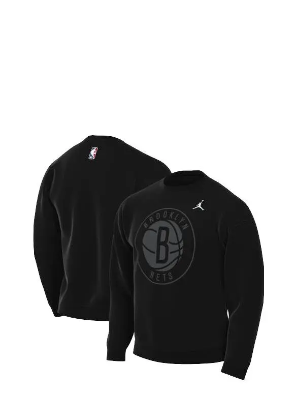 JORDAN BRAND Brooklyn Nets Statement Edition Crew Sweatshirt - Black