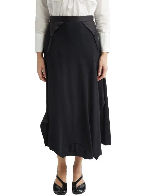 UNDERCOVERISM Mixed Media Midi Skirt - Black