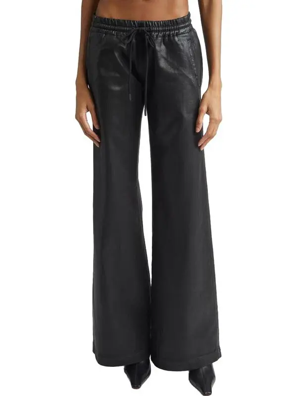 DIESEL® D-ainty Coated Wide-leg Sweatpants - Black/denim