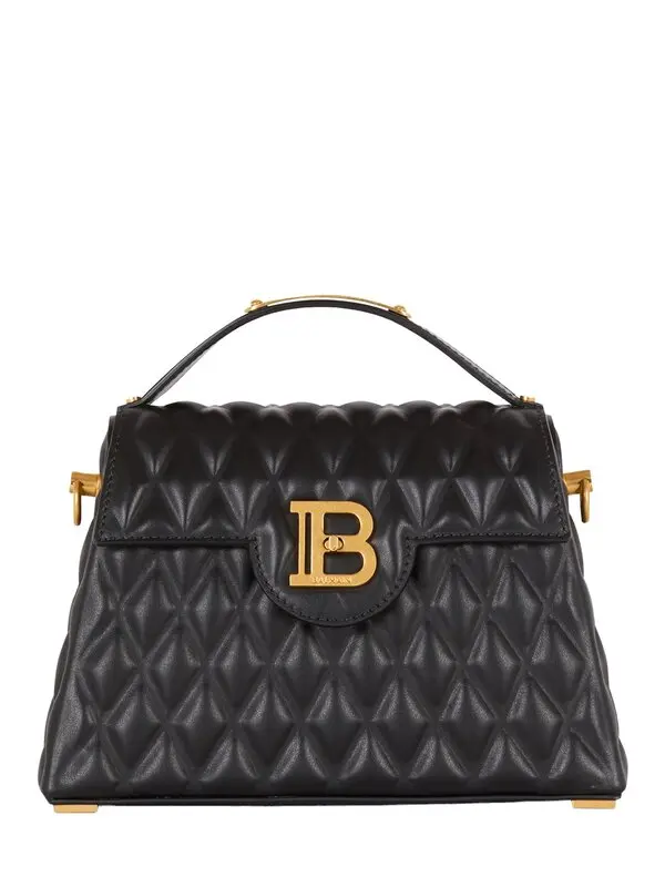 Balmain B-buzz Dynasty Bag In Quilted Calfskin - Black