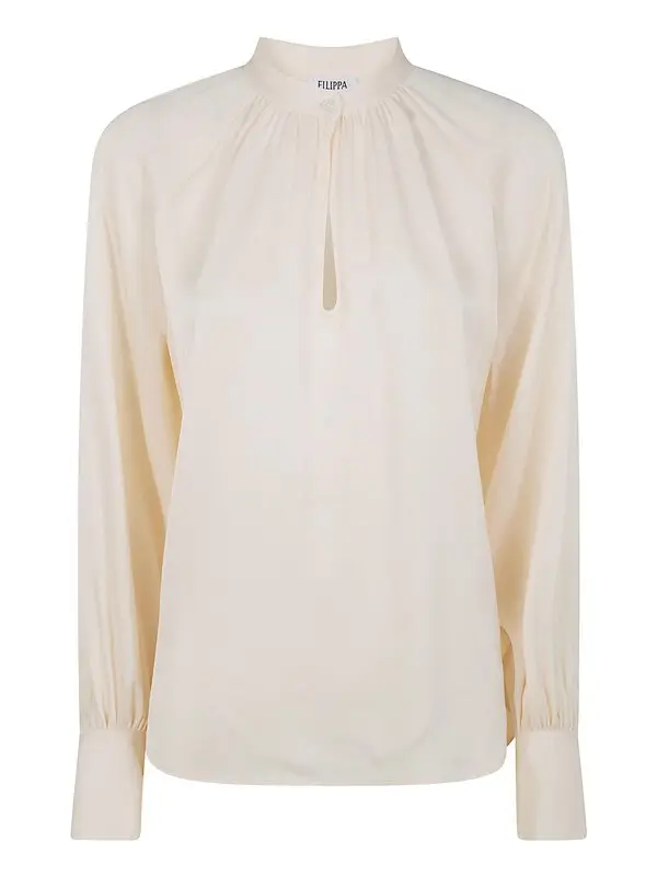 Filippa K Stand Collar Long Sleeve Blouse - White