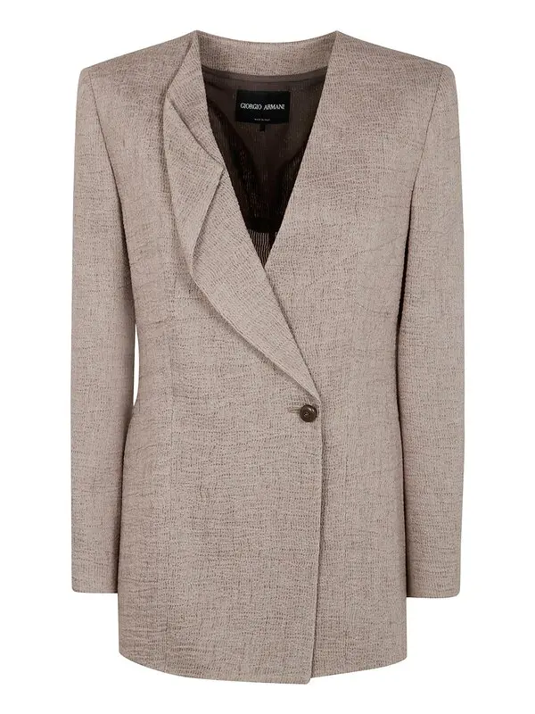 Giorgio Armani Linen And Silk Blazer - Beige