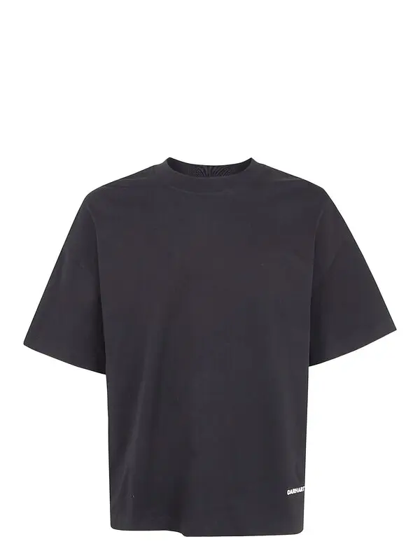Carhartt Work In Progress Short Sleeves "script" Organic Cotton T-shirt - Black