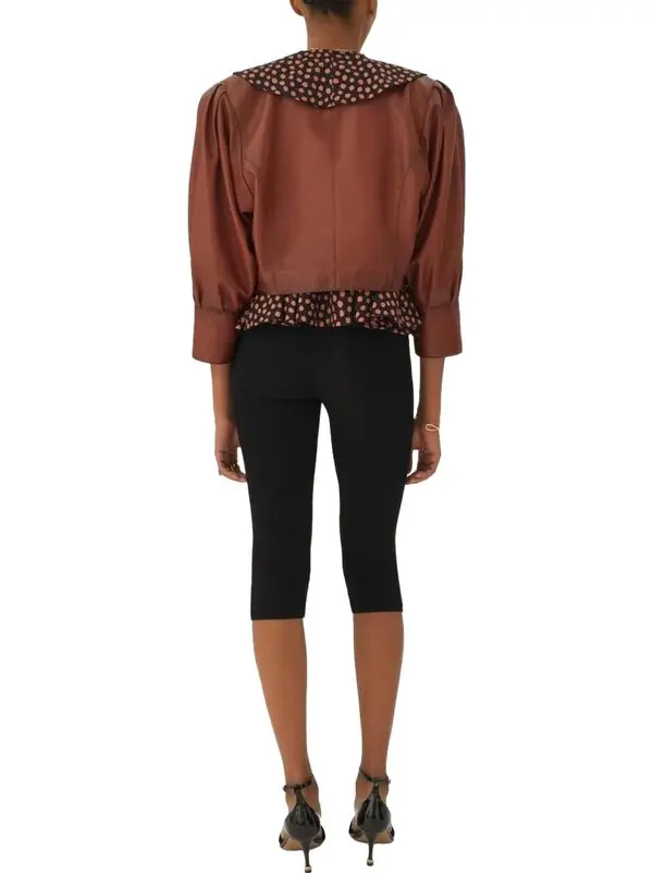 Chloé Cropped Leather Jacket - Brown