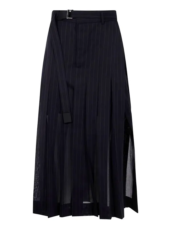 Sacai High Twist Voile Skirt - Black